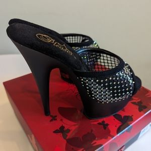 Pleaser | Shoes | Pleasers Delight 6 Black And Sparkle Sandal 6 Heel | Poshmark